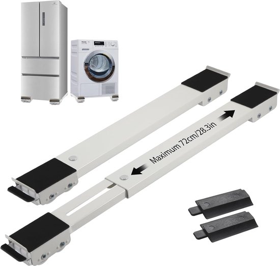 Set van 2 wasmachine-rollen met remmen - onderstel voor wasmachines en ...