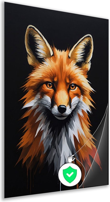 Vos poster - Dier muurdecoratie - Poster Ogen - Wanddecoratie modern ...