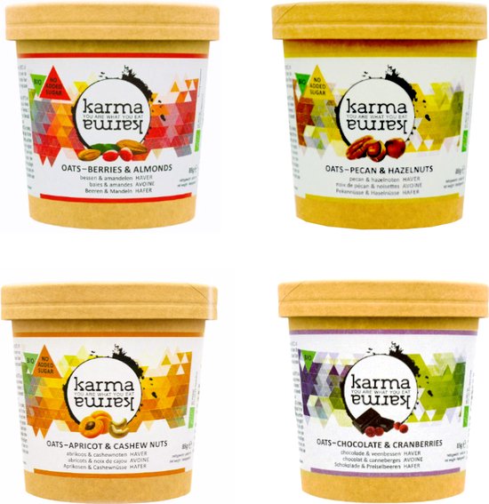 KarmaKarma snacks- bio & vegan haver havermout cups - mixed pakket 24 ...