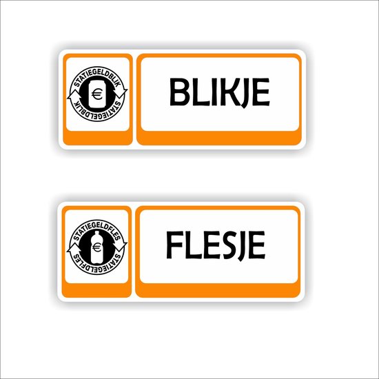 Jerma-Statiegeld Blikje / Fles hier inleveren-Vinyl Sticker-Set 2 stuks ...