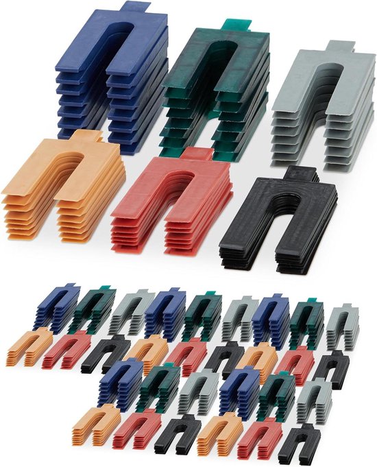Set van 288 Kunststof Uitvulplaatjes - 6 Groottes 1-6 mm ...