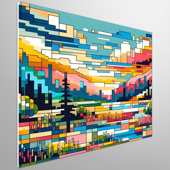 Pixel art landschap schilderij | Digitale droomlandschap: een ...