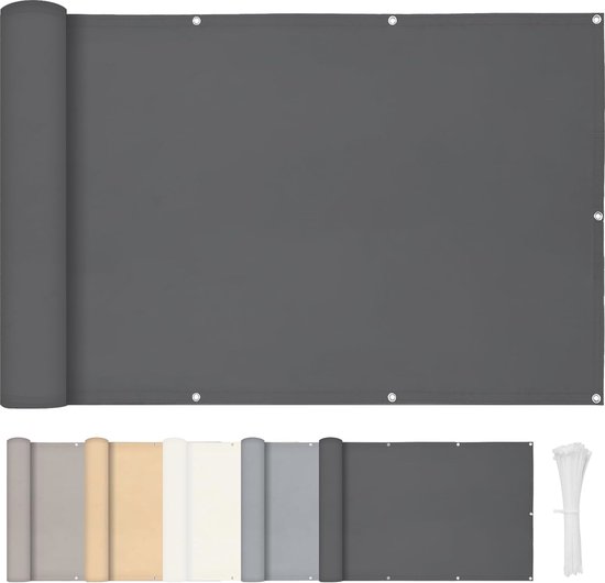 Balkonscherm 90x500cm - Inkijkbescherming en Windscherm voor Balkon ...