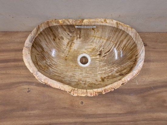 Waskom van versteend hout - 47x31x15cm - FL22758 | bol