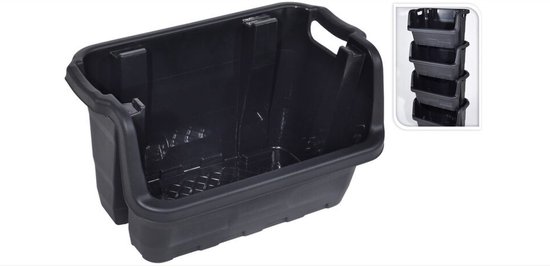 Stapelbakken 2 Stuks Magazijnbakken Zwart -Stevige Box Stapelaars ...