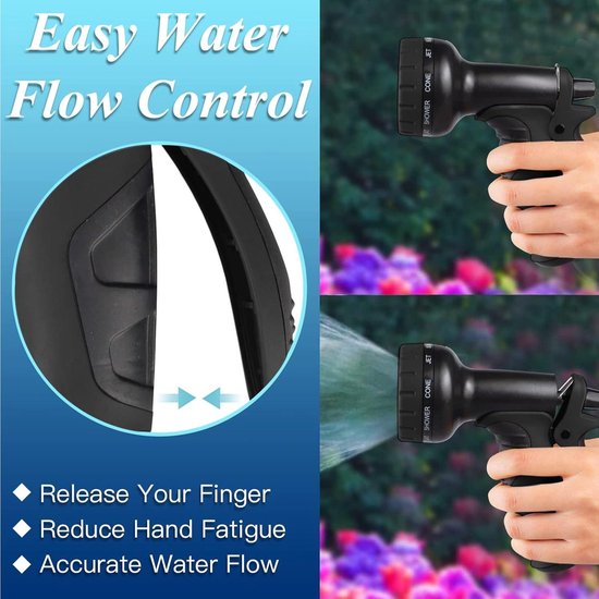 Tuinslang Flexibele waterslang 10 sproeistanden sproei-adapter messing ...