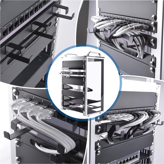 Server Rack Cable Management Panel - 10 inch 05U with 3 D-Rings for ...