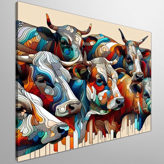 Modern vee schilderij | Contemporary Livestock Masterpiece: A Fusion of ...
