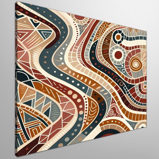 Abstract aboriginal schilderij | Primitieve patronen weven door moderne ...