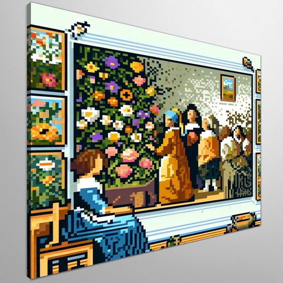 Pixel art vermeer schilderij | Pixelated masterpiece: a modern ode to ...