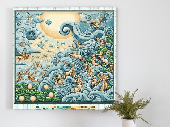 Pixel art relief schilderij | Geometrisch reliëf: Een ode aan de ...
