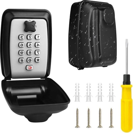 Grote sleutelkluis met cijfercode voor buitenwandmontage - 12-cijferige ...