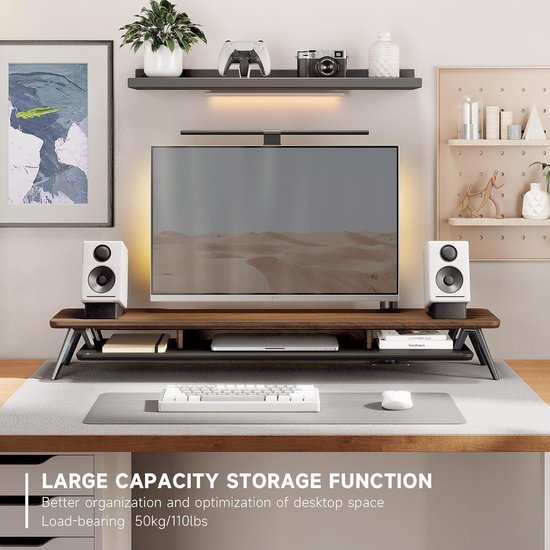 JGS® - Multifunctionele Monitorstandaard met Telefoonhouder Ergonomisch ...