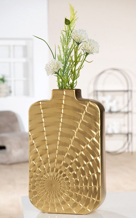 Gilde Handwerk - Vaas - Bloemenvaas - Sunny - Keramiek - Goud ...