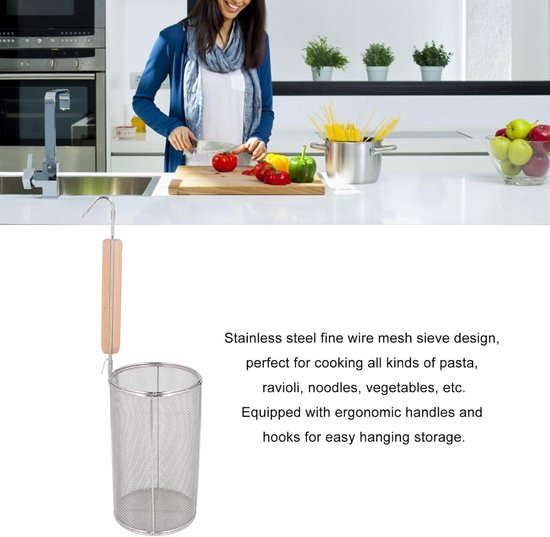 Micro Geperforeerde RVS Pasta Zeef Mand - Mesh Spider Zeef voor Voedsel ...
