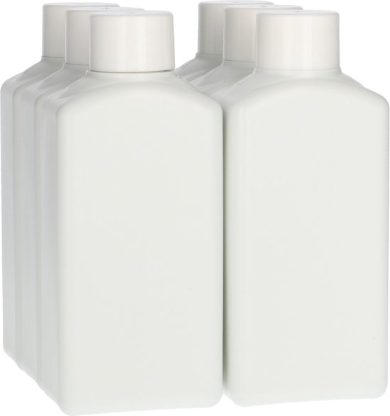 6x Plastic Fles 250 ml Schroefdop - Standard Square - Gerecycled HDPE ...