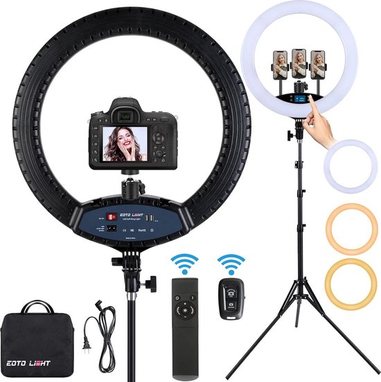 Professionele Streaming Lamp met Statief en Draagtas - Inclusief ...
