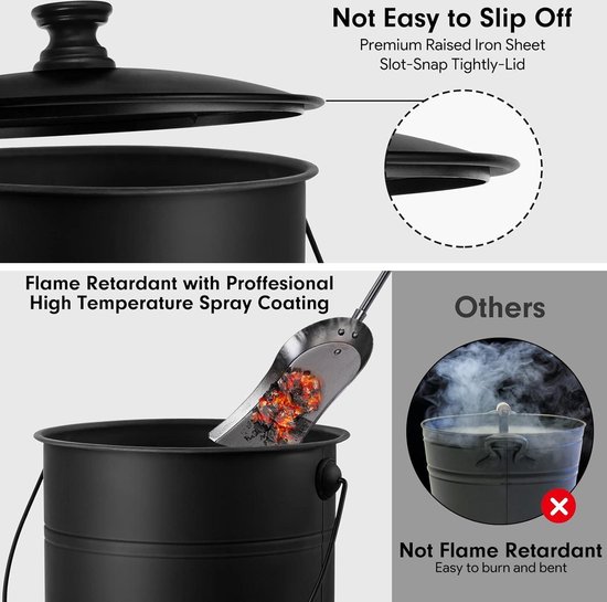 Asemmer met deksel voor buiten en binnen - Kolenemmer voor open haard ...