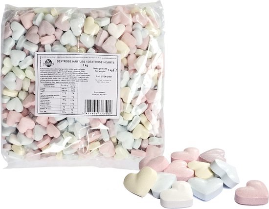 Sweet Pack Dextrose Lovehearts - 1 kilo | bol
