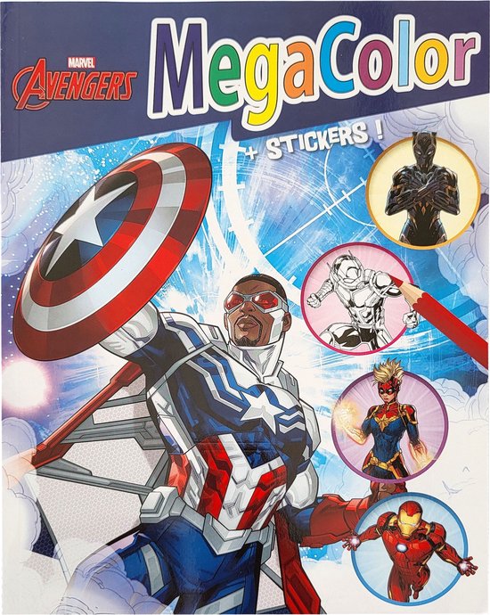 Marvel Avengers - Megacolor - kleurboek met 1 vel stickers - +/- 125 ...