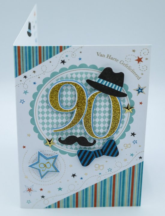 Wenskaart | 6 stuks | Laura's Secret 3D 90 jaar man | bol