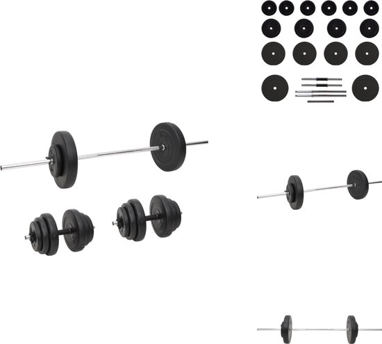 vidaXL Halter Met Gewicht - Halters Met Gewichten - Halterstang ...