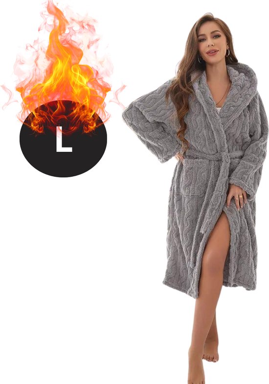 Livano Badjas Dames - Fleece - Katoen - Badstof - Sauna - Hamam - Wafel ...