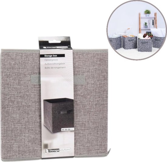 Textiel organizermand voor kledingkast - 30x30x30CM - Grijs | bol