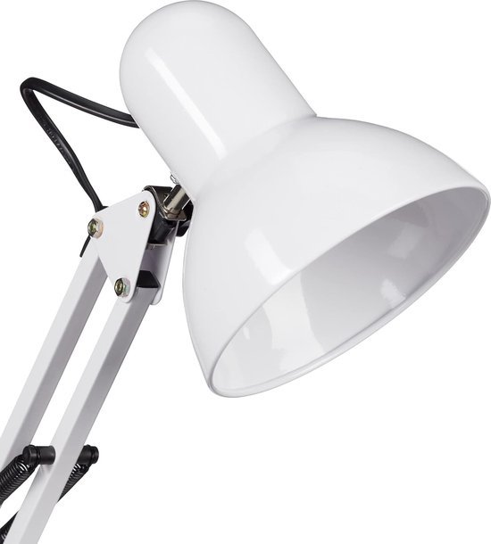 retro bureaulamp, met flexibele arm, leeslamp, van metaal, E27-fitting ...