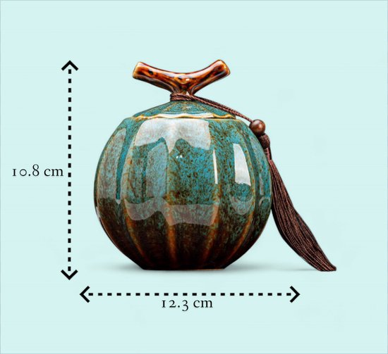 Artic Eternis Urn (L) – Blauw – 480ML – Hoogwaardig Keramiek – Handgemaakt – As Urn –... | bol