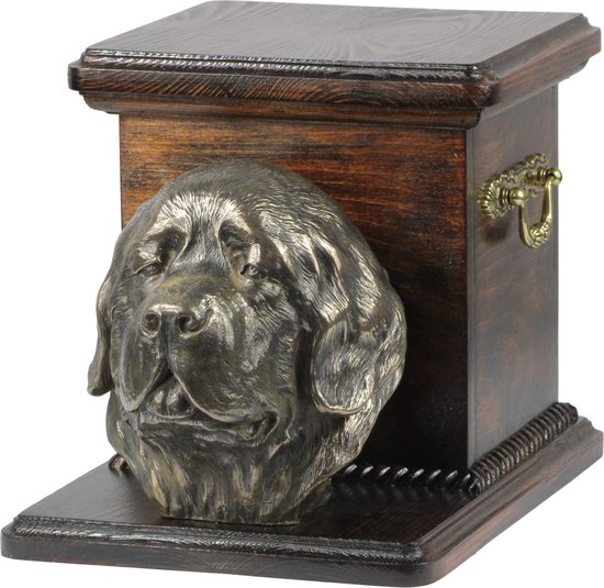 Elegante urn voor Newfoundland met hondenbuste voor asbewaring | bol