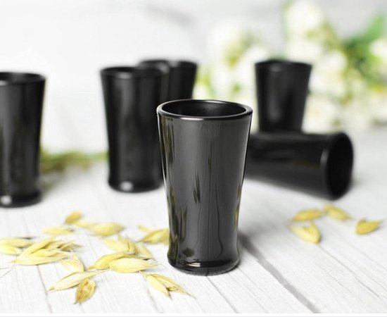 Zwarte borrelglaasjes tequila glazen jenever shots stamper wodka glazen ...