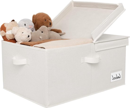 Opvouwbare stoffen opbergdoos met deksel voor kleding en speelgoed ...
