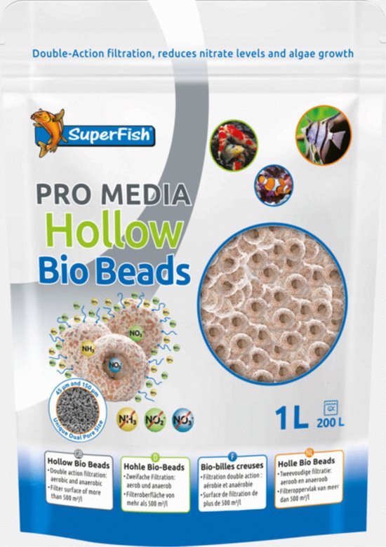 Superfish Pro Media Bio Bead - Filtermateriaal - 1000 ml | bol