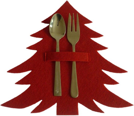 Gifi diffusion - Kerstboom bestek houder - 4 stuks - Kerstdecoratie ...