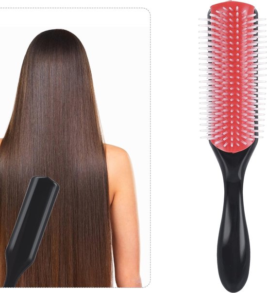 Professionele Haarborstel voor Krullend Haar met 9 Rijen ...