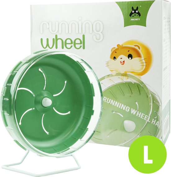 Ainy - Silent spinner hamsterwiel L Groen ø 17cm - geluidloos en groot looprad,... | bol