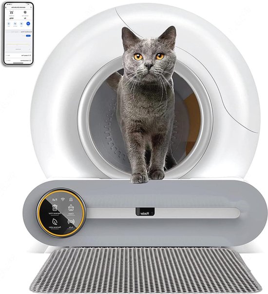Zelfreinigende kattenbak met grote capaciteit en app-bediening voor ...