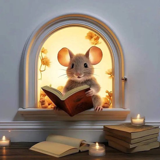 Muursticker - Plintsticker - Kinderkamer - Schattige Muis - Gat ...