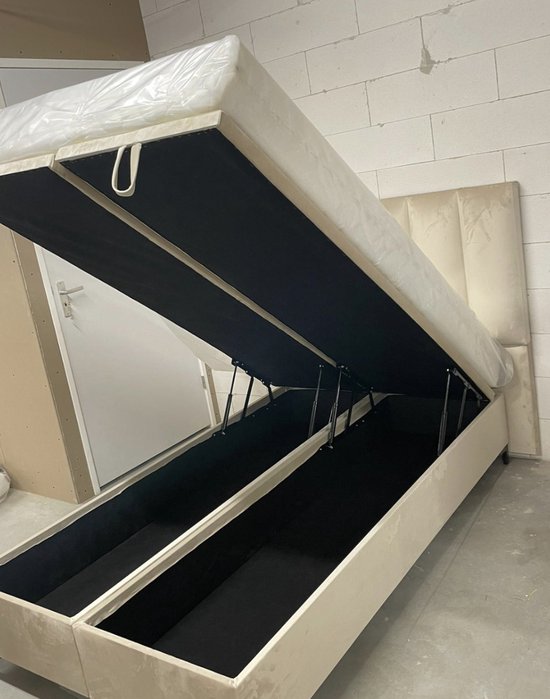 Boxspringset - 120x200 - Beige - Twijfelaar - Inclusief Opbergruimte | bol