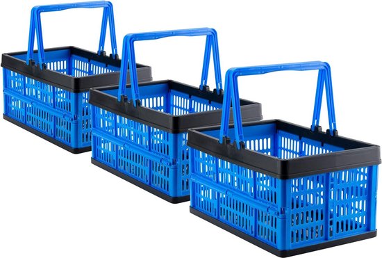 Opvouwbare Kist met Handvatten - 16L - Opvouwbare Winkelwagen ...