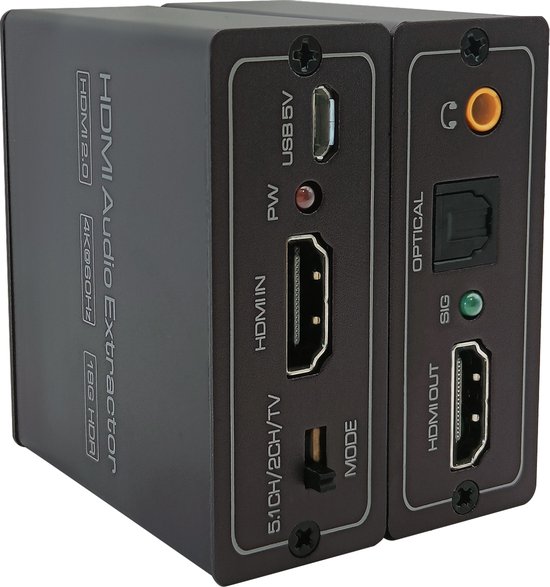 HDMI Audio Extractor 4K 60Hz - Audio Converter - HDMI In naar HDMI Out ...
