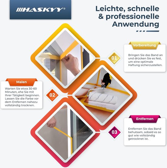 Professionele set schilderstape 30mm x 50m - 10x afplakband inclusief ...