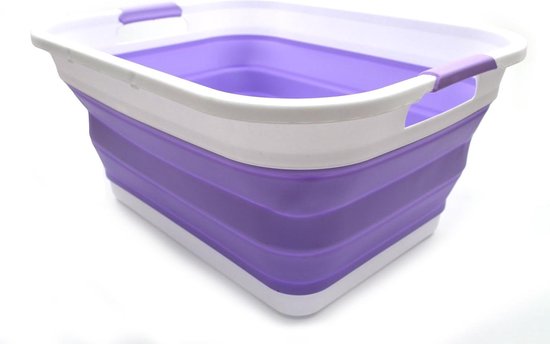 Opvouwbare Plastic Wasmand 41L Draagbare Wasbak Lt. Paars | bol
