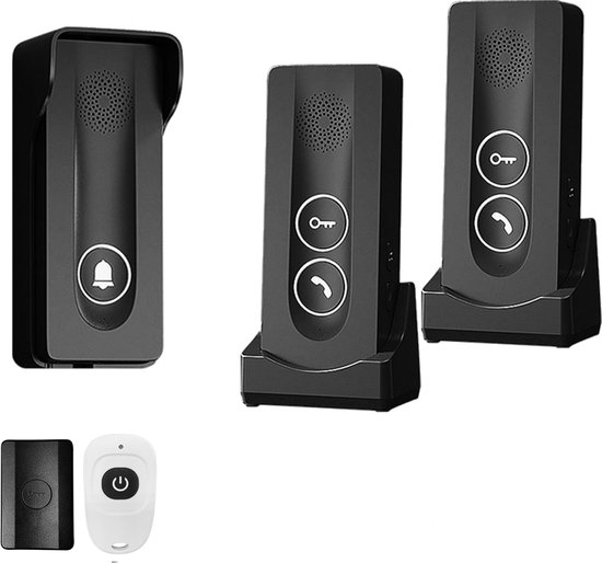 Doorsafe 1901 | Draadloze deurbel intercom / parlofoon met regenkap ...