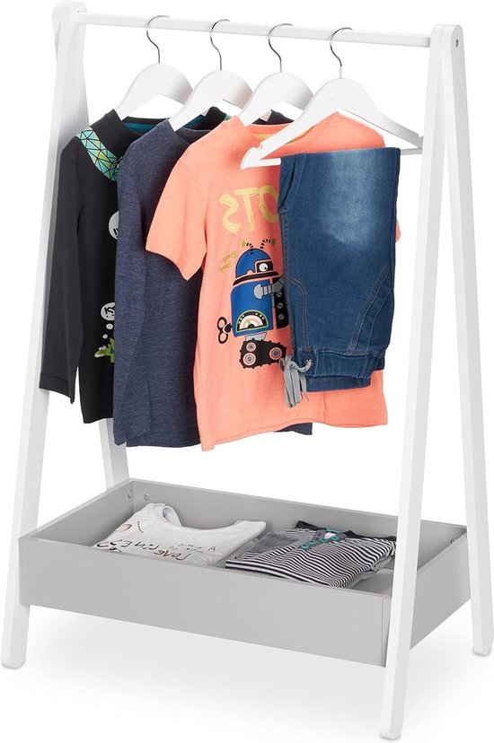 Kledingrek voor kinderen HxBxD 99 x 63,5 x 42 cm - kledingroede & vak ...