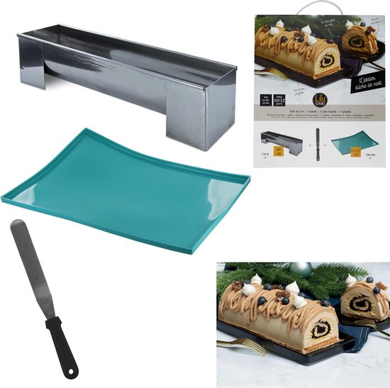 Complete Cakevorm Set met Spatel & Siliconen Bakmat – RVS Bakvorm voor ...