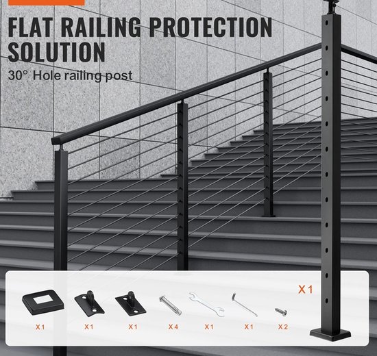 Mygroot - Trapleuning - Relingpaal - 106,7x5x5cm - Balustrade ...