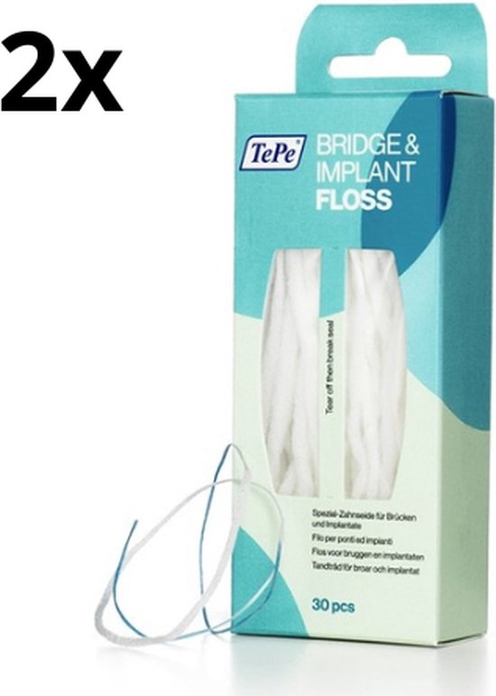 Tepe Floss Bridge & Implant - 2 x 30 stuks - Voordeelverpakking | bol