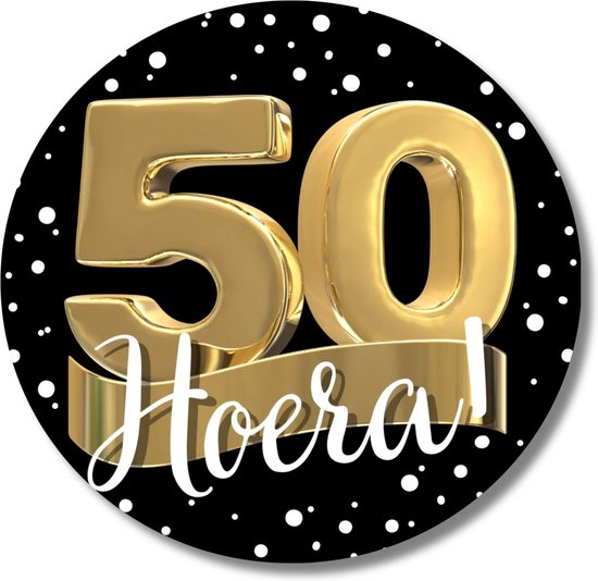 50 Jaar Stickers - Zwart Goud - Uitnodiging Abraham Sarah - 20 stuks ...